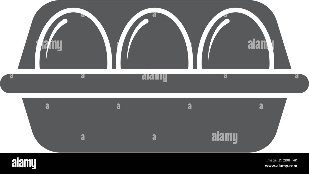 eggs in box package vector icon concept, isolated on white background ...