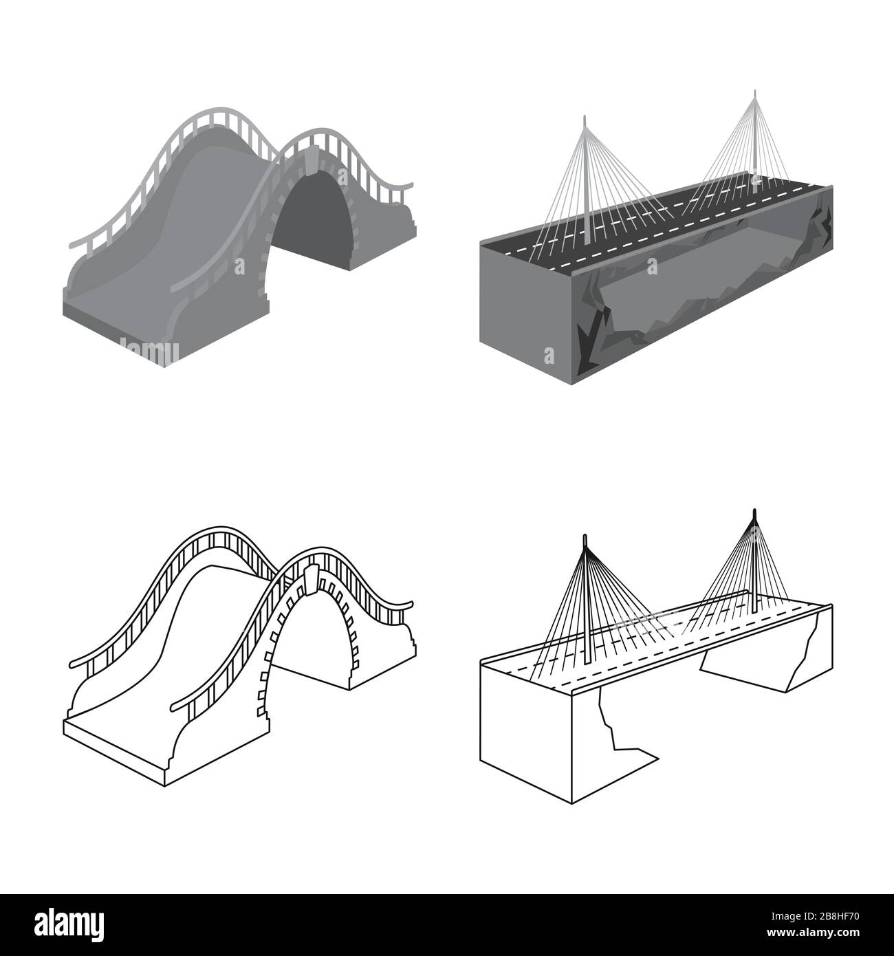 Isolated object of connection and design sign. Set of connection and side stock vector ...