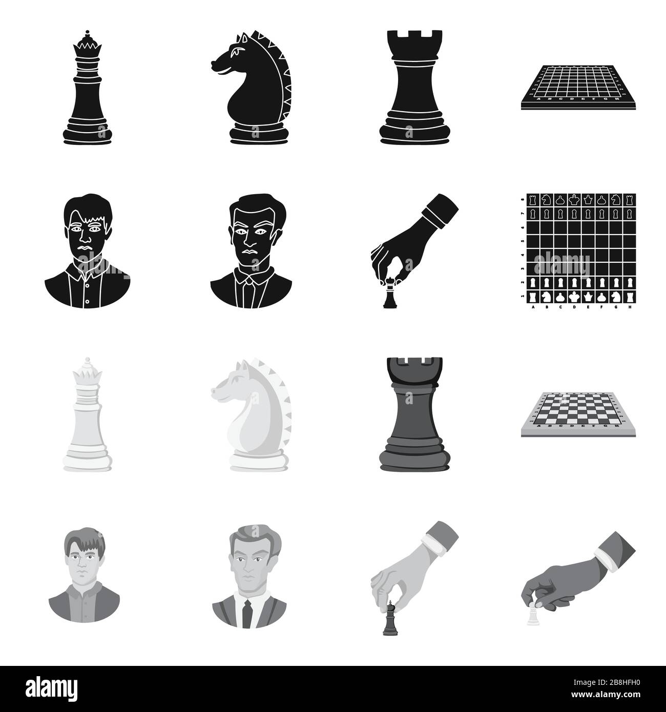 Vector illustration of checkmate and thin sign. Set of checkmate and ...