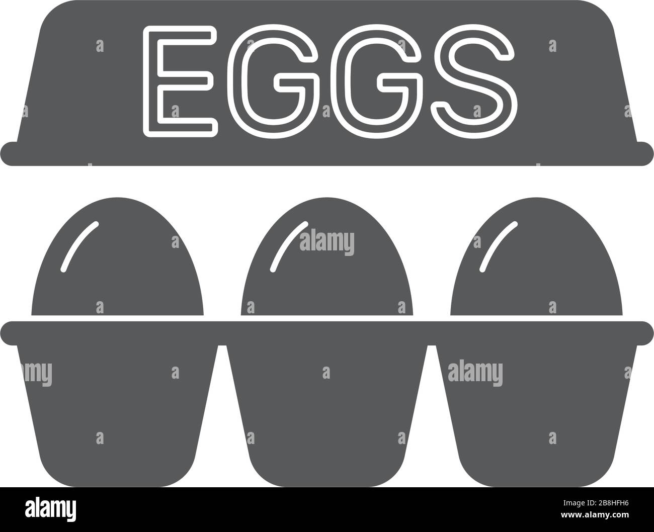 eggs in box package vector icon concept, isolated on white background ...