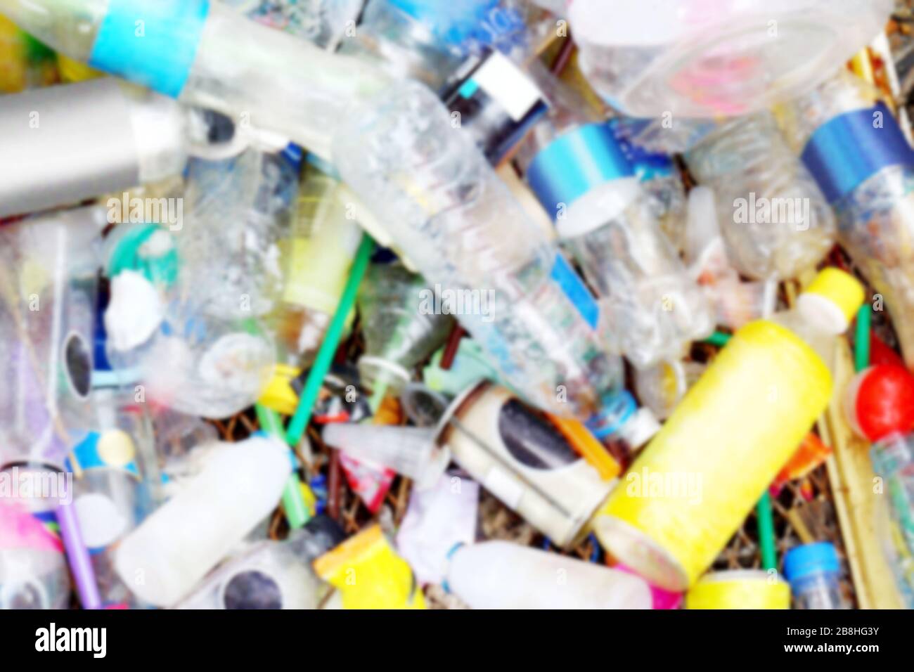 blurred waste garbage plastic bottle background, plastic waste texture ...