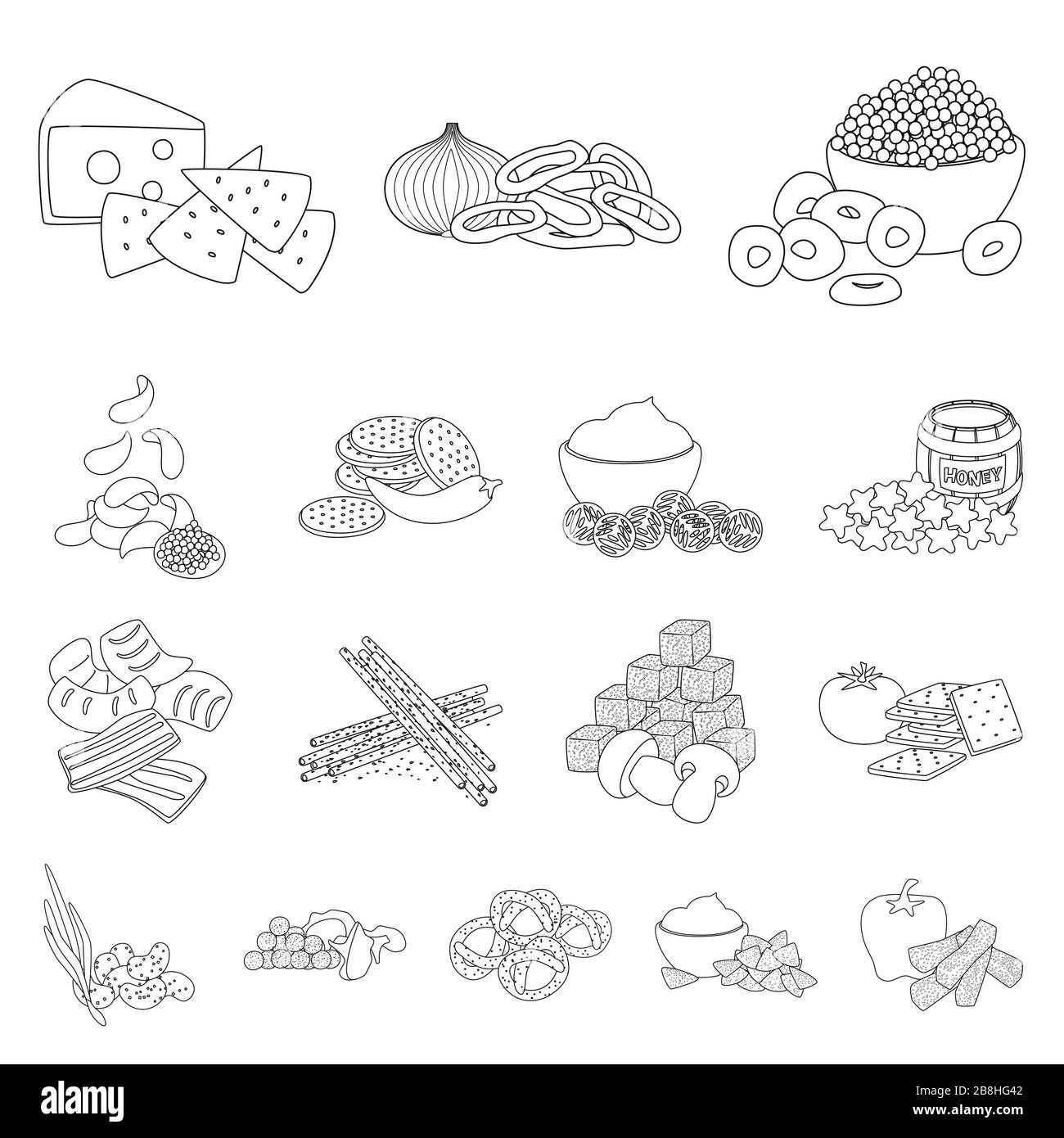 Isolated object of taste and crunchy symbol. Collection of taste and ...