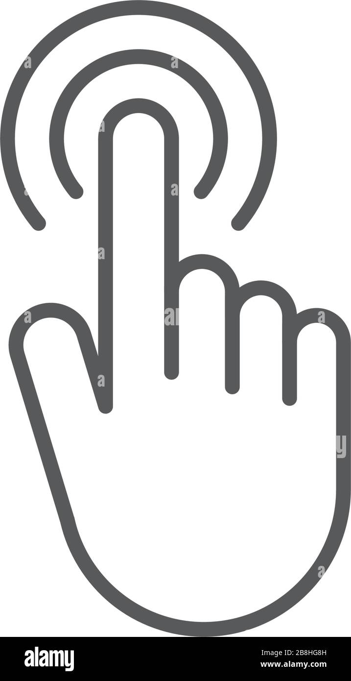 Interactive touch screen interface vector icon, isolated on white ...