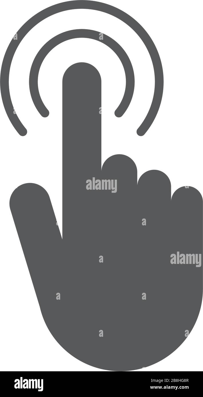 Interactive touch screen interface vector icon, isolated on white ...