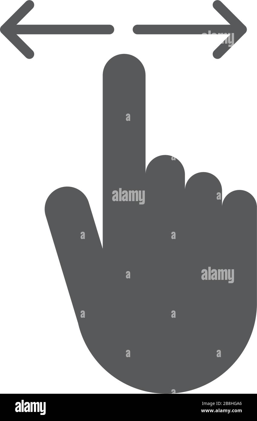 Interactive touch screen interface vector icon, isolated on white ...