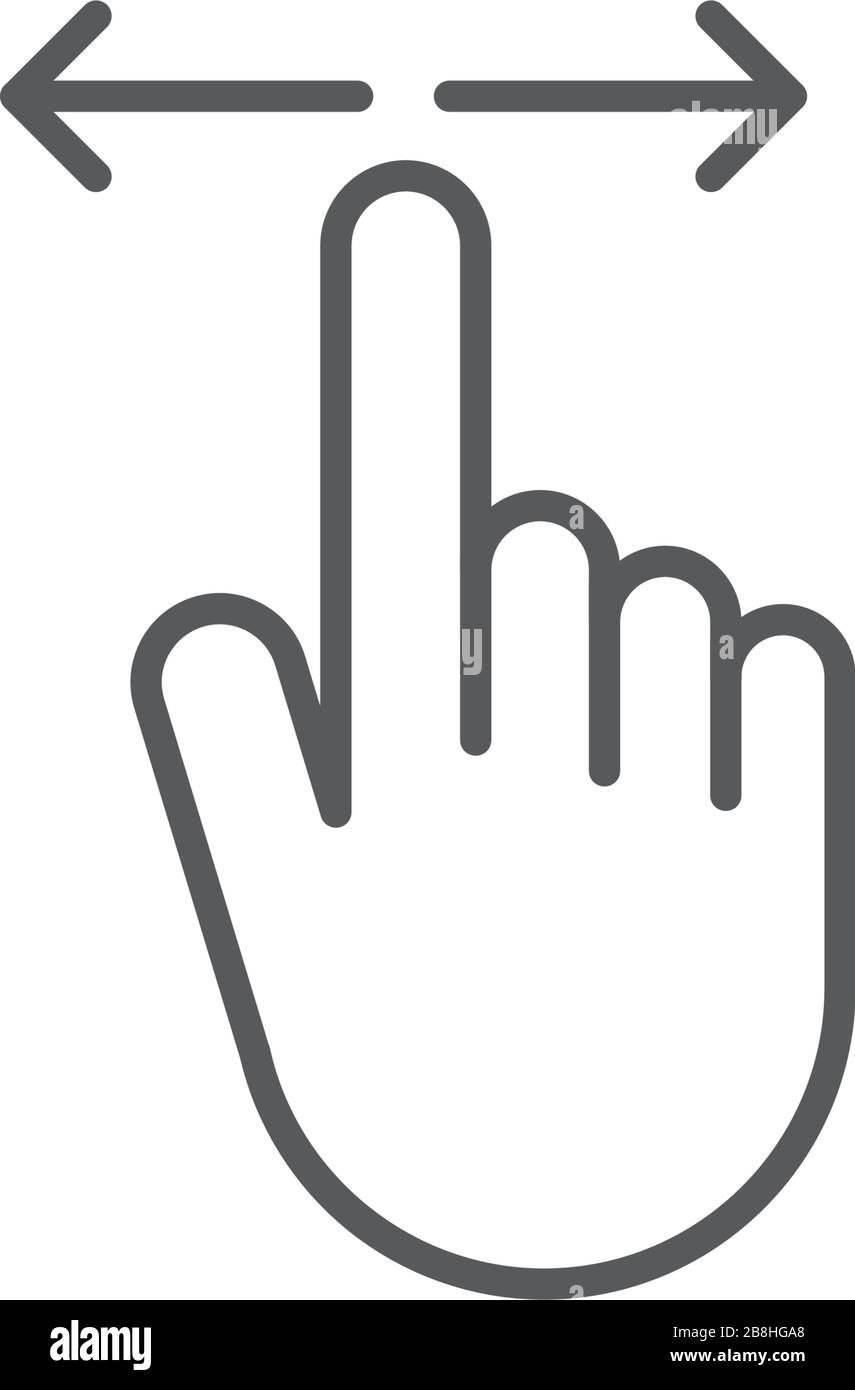 Interactive touch screen interface vector icon, isolated on white ...