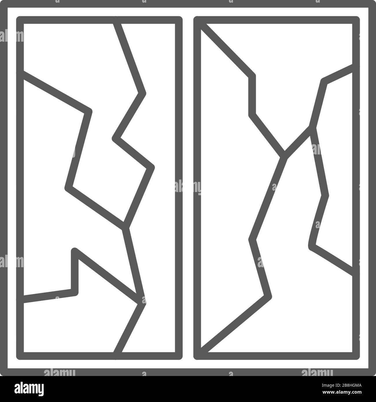 broken window vector icon concept design isolated on white background ...