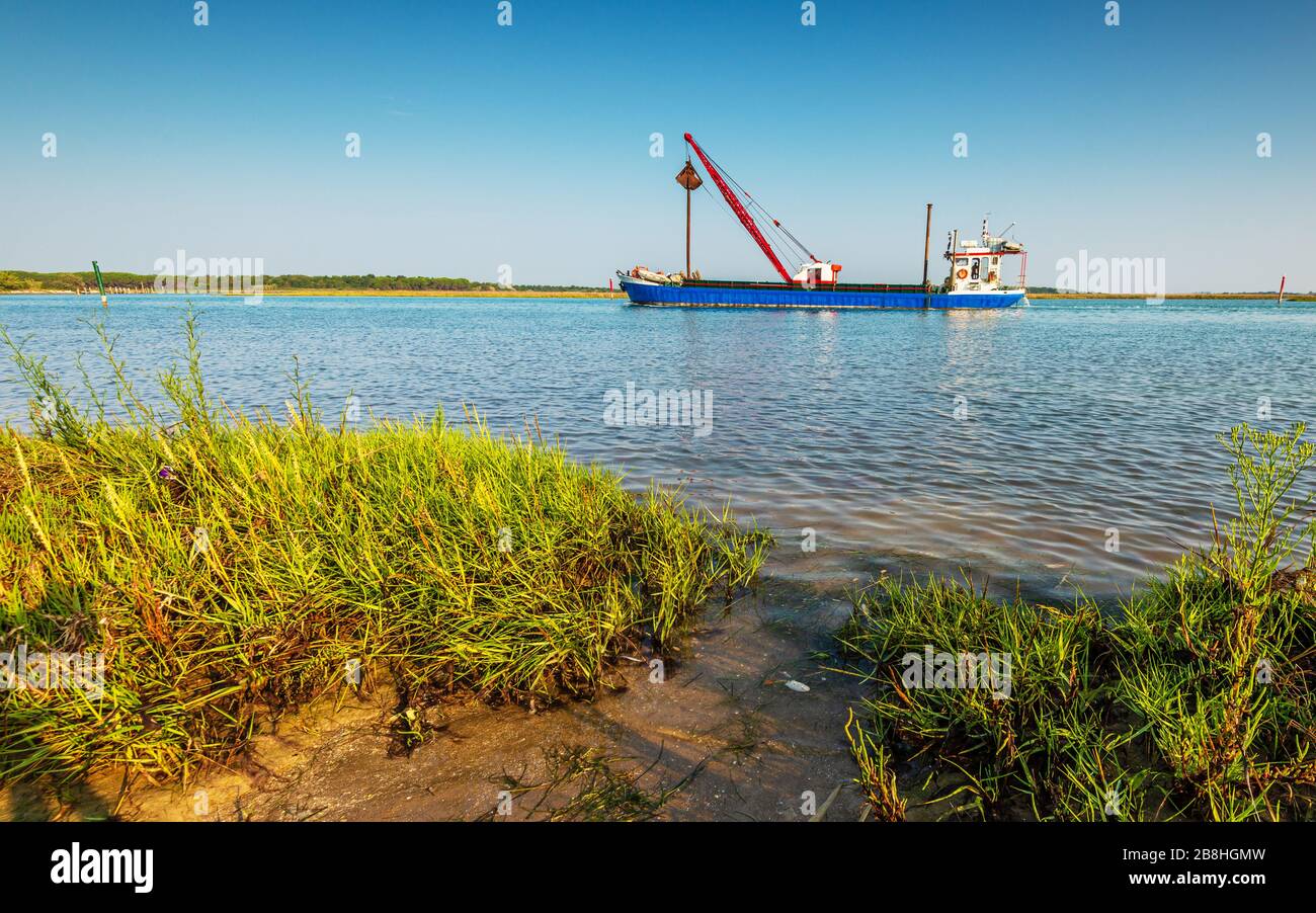 views of Bibione Pineda beach during a late summer day, Venice Stock ...