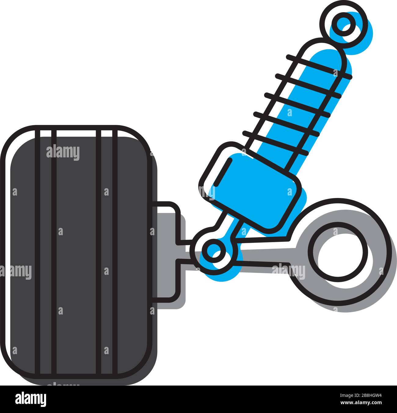 car suspension vector icon concept, design isolated on white background ...