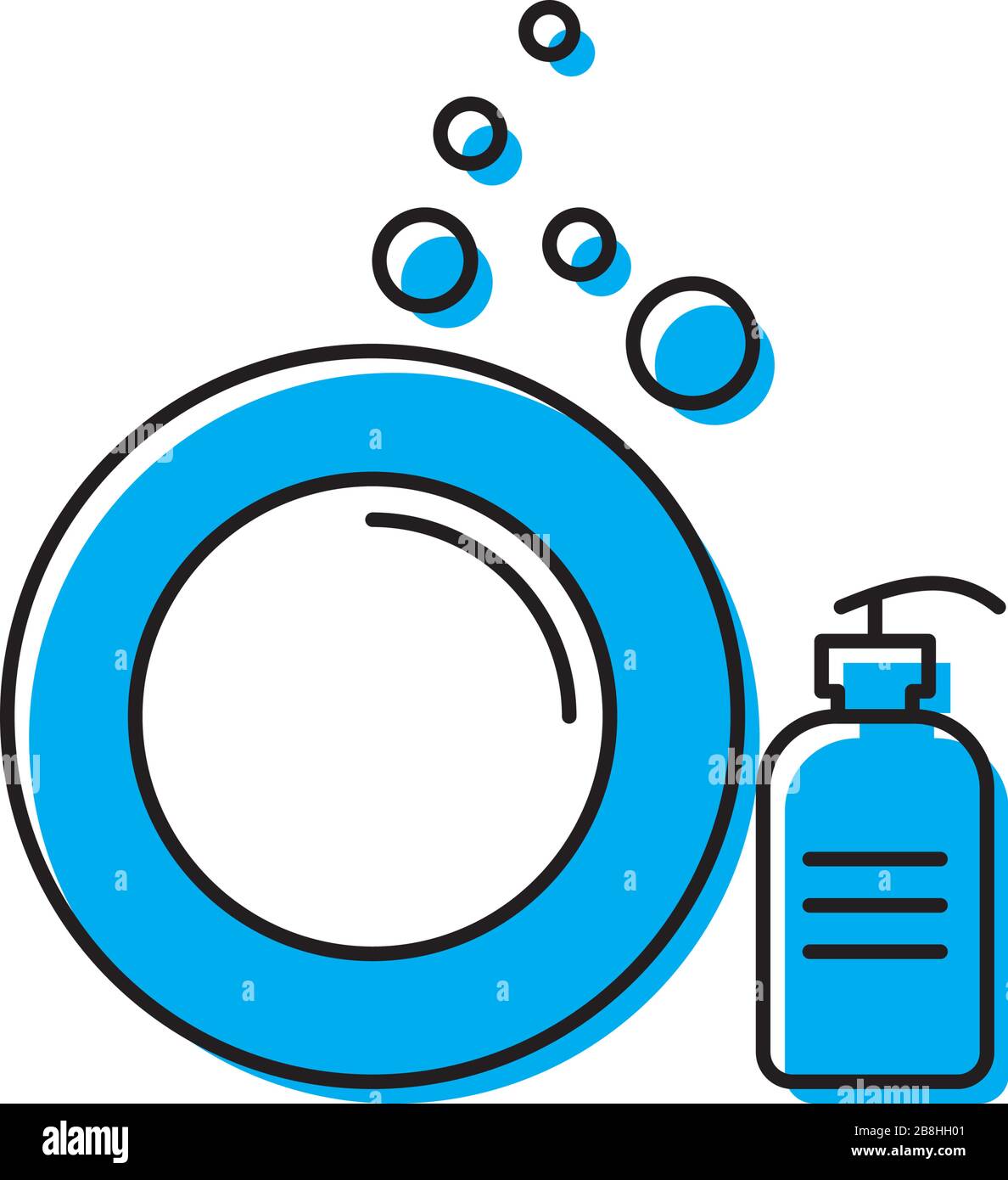 clean dishes concept design, vector icon isolated on white background ...