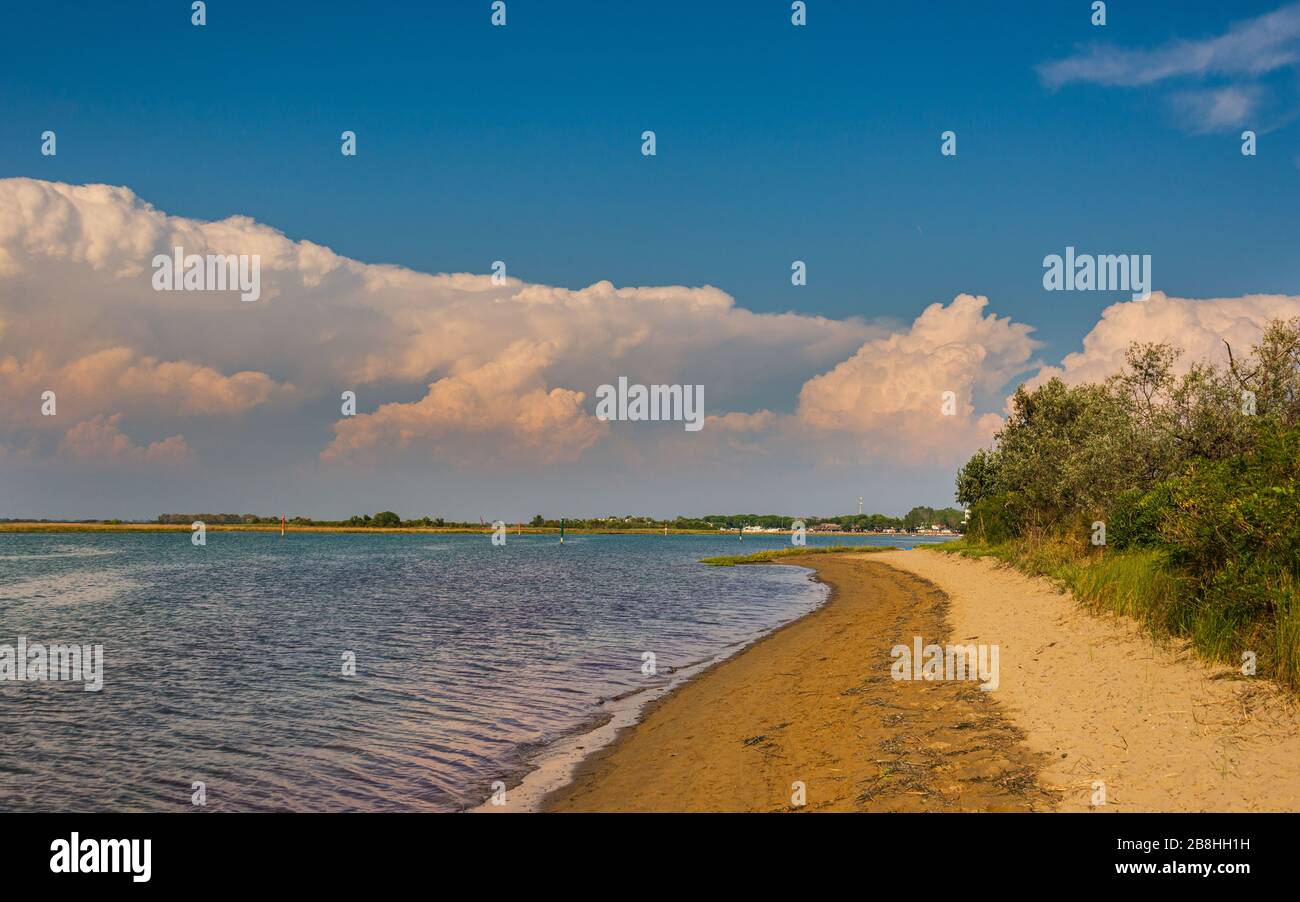 views of Bibione Pineda beach during a late summer day, Venice Stock ...