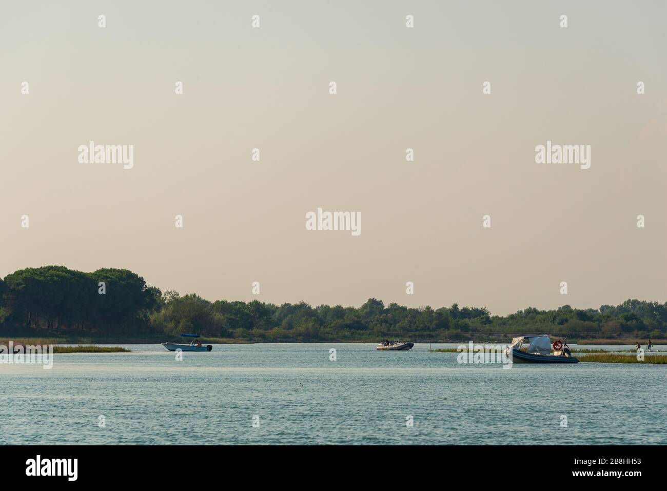 views of Bibione Pineda beach during a late summer day, Venice Stock ...
