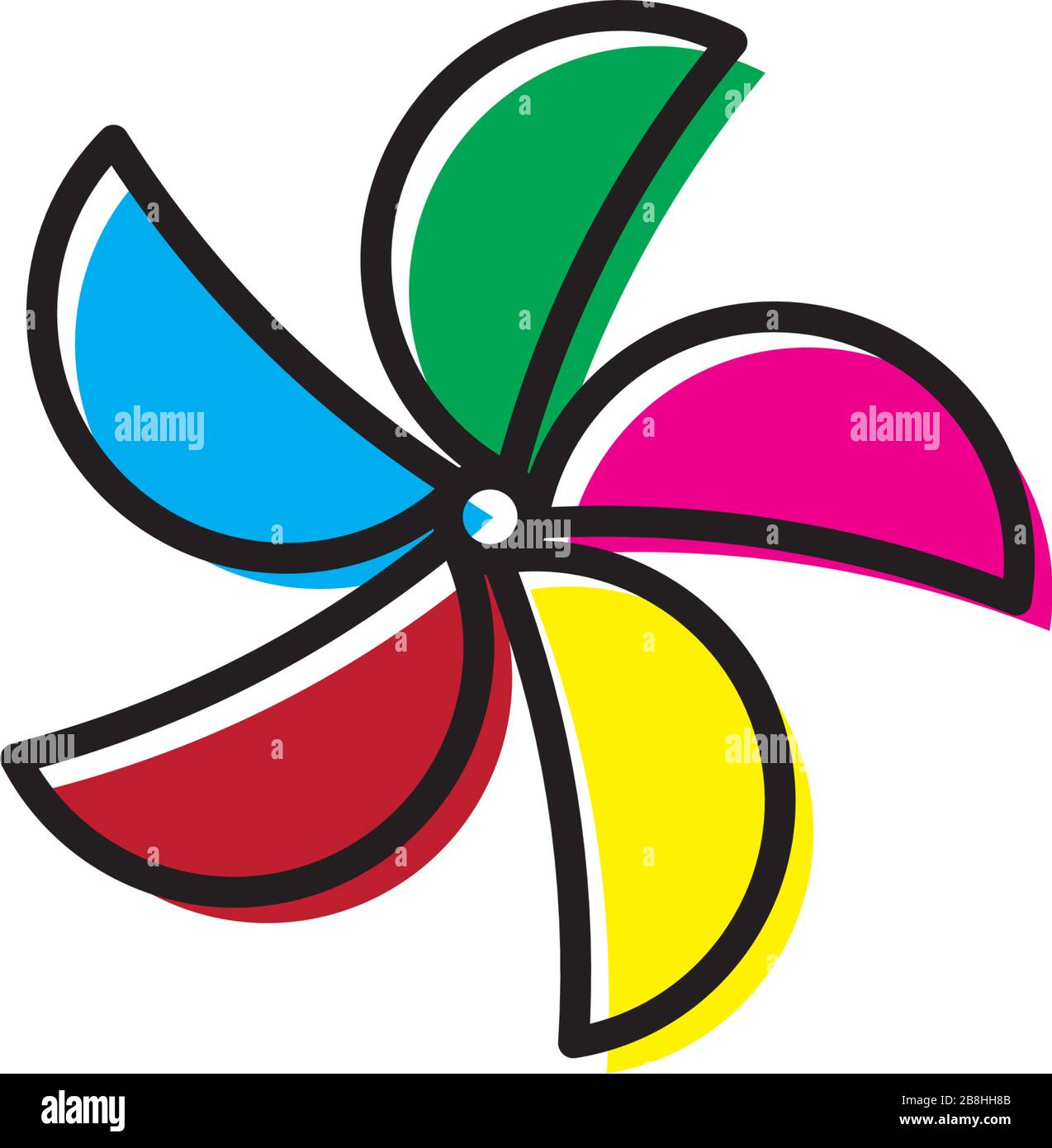 Paper Windmill Pinwheel vector icon, isolated on white background Stock ...