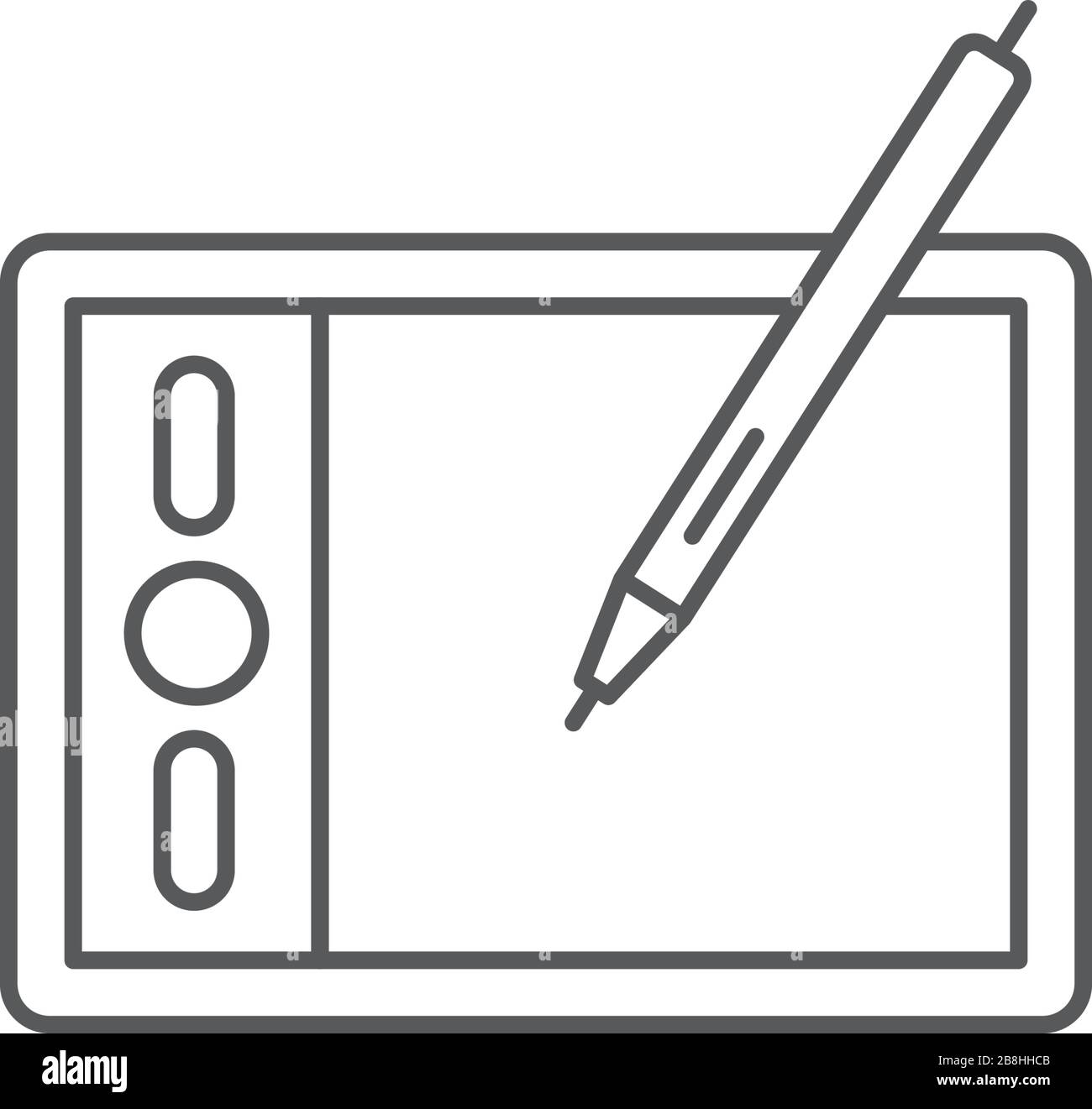 Pen tablet digitizer vector icon, isolated on white background Stock ...