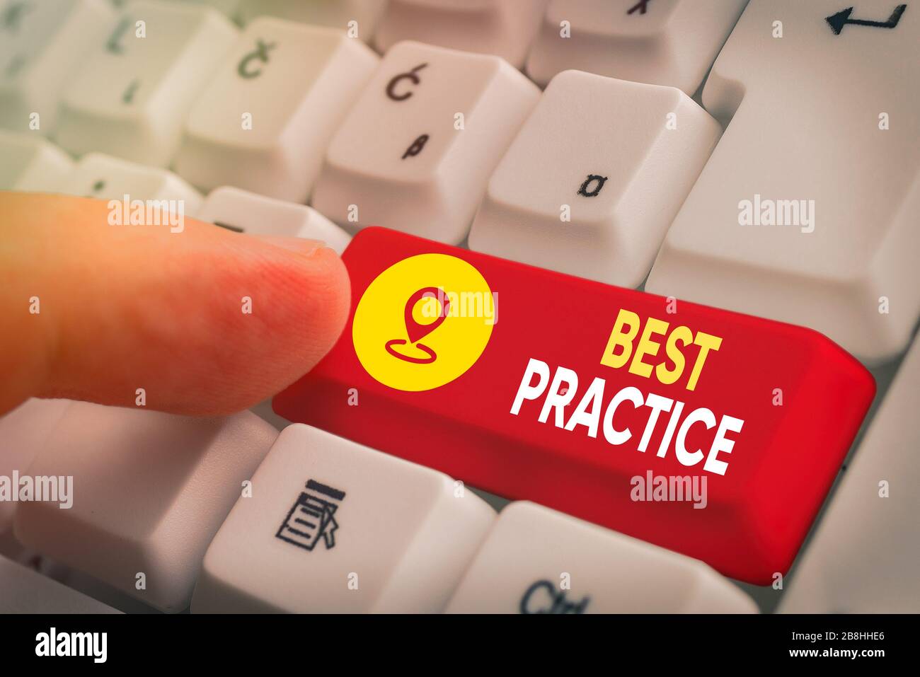Handwriting text Best Practice. Conceptual photo commercial procedures ...