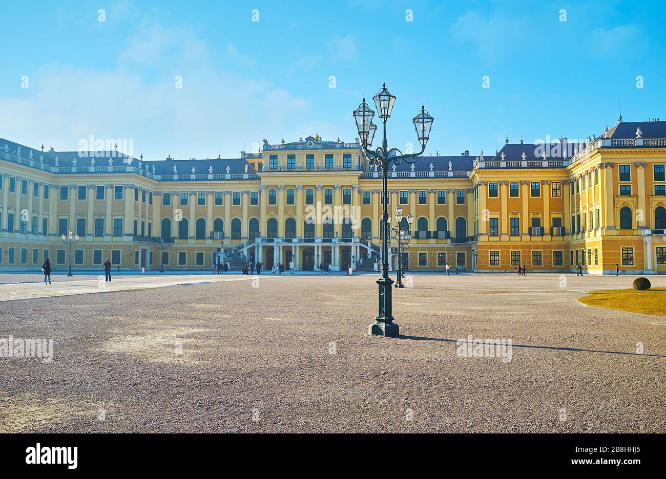 VIENNA, AUSTRIA - FEBRUARY 19, 2019: Architectural ensemble of Baroque ...