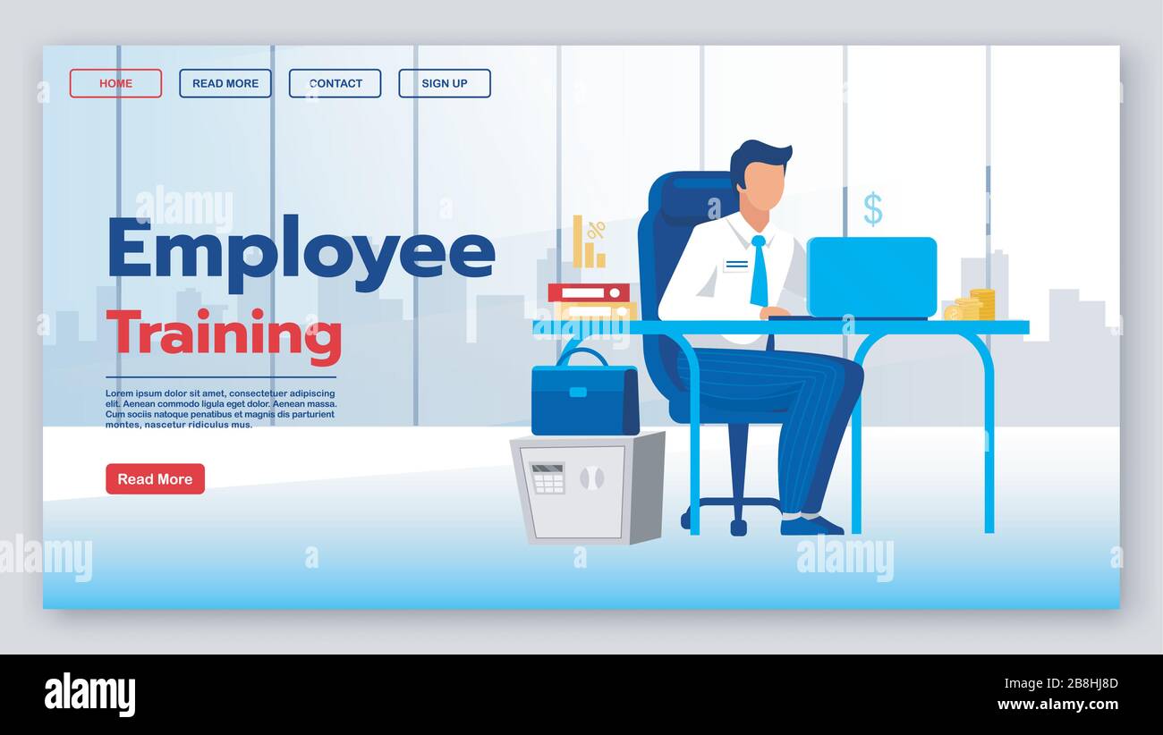 Employee training landing page vector template Stock Vector Image & Art ...