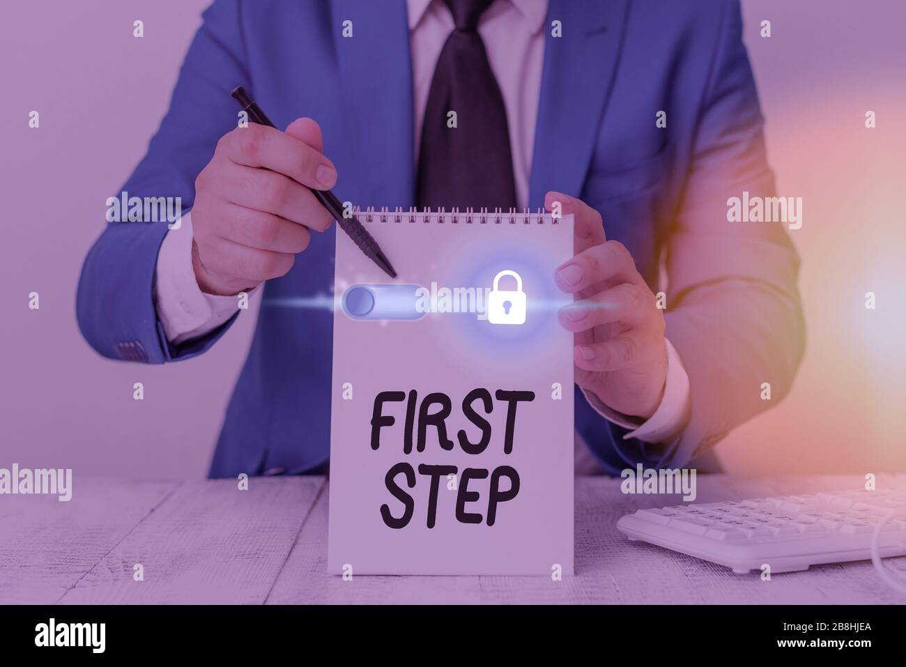Handwriting text writing First Step. Conceptual photo The first of a ...