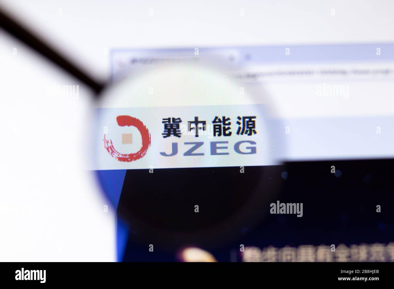 Los Angeles, California, USA - 20 March 2020: Jizhong Energy Group JZEG ...