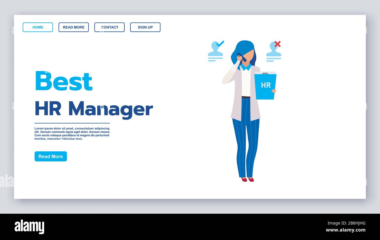 Best HR manager landing page vector template Stock Vector Image & Art ...