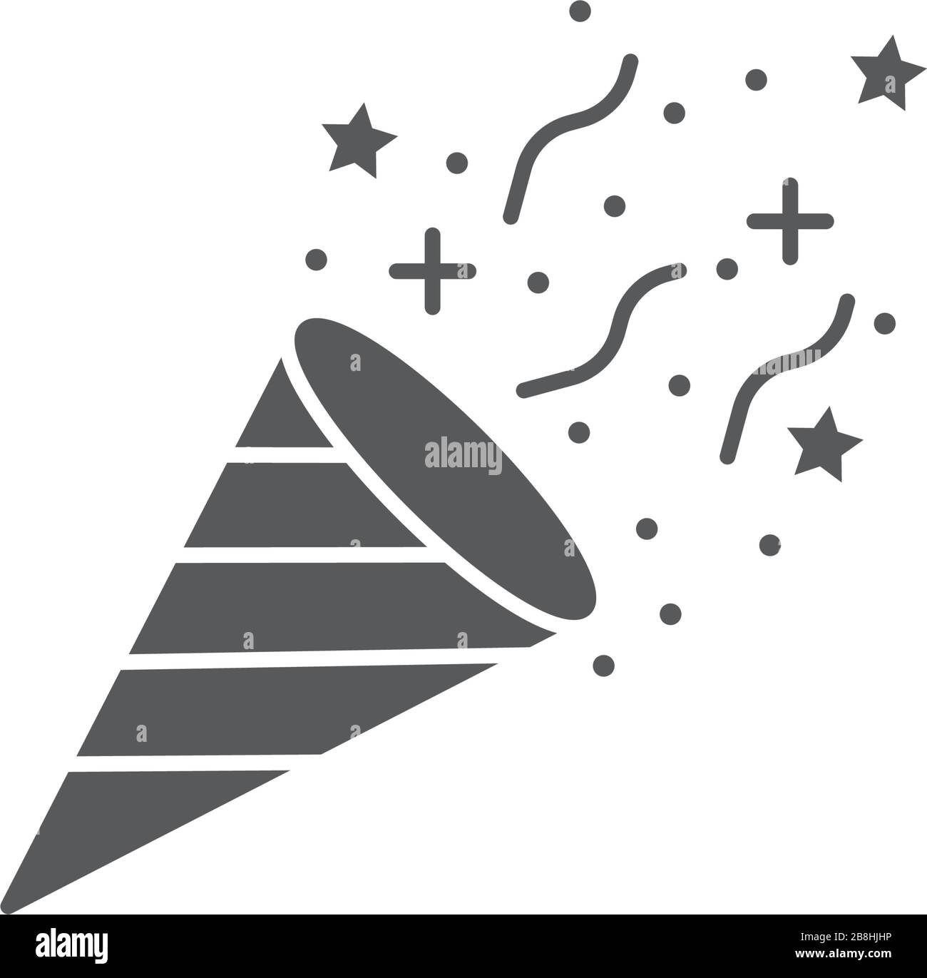 confetti popper vector icon concept for party, isolated on white ...