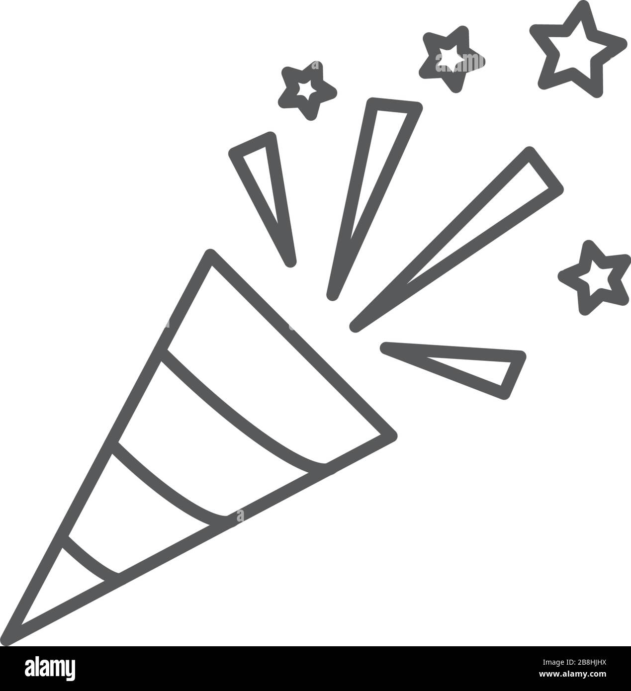 confetti popper vector icon concept for party, isolated on white ...