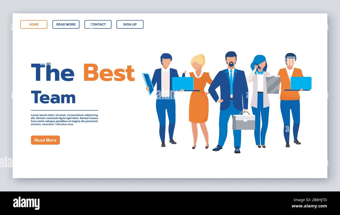 Best team landing page vector template Stock Vector Image & Art - Alamy