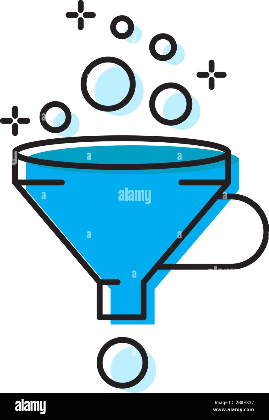 funnel vector icon concept design, isolated on white background Stock ...
