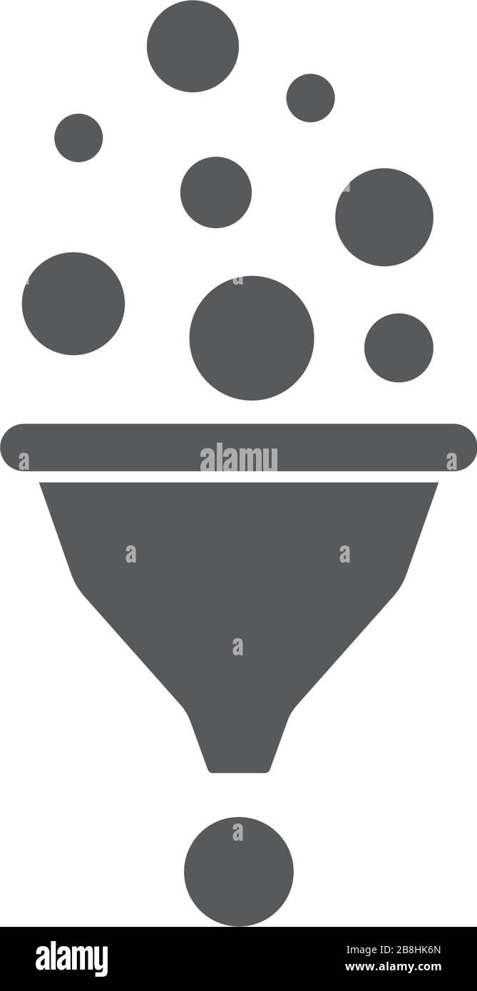 funnel vector icon concept design, isolated on white background Stock ...