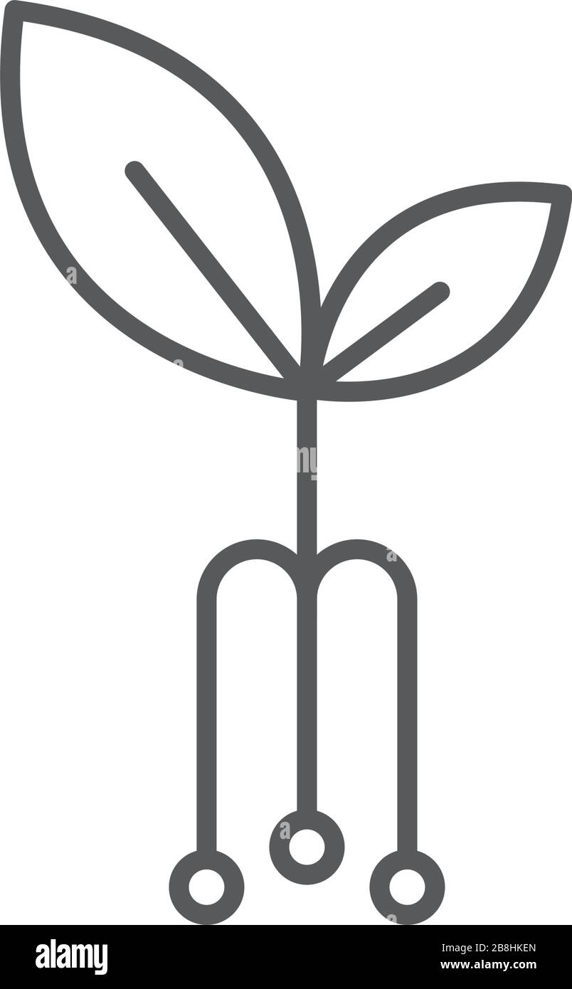 Growing plants technology concept vector icon illustration design ...