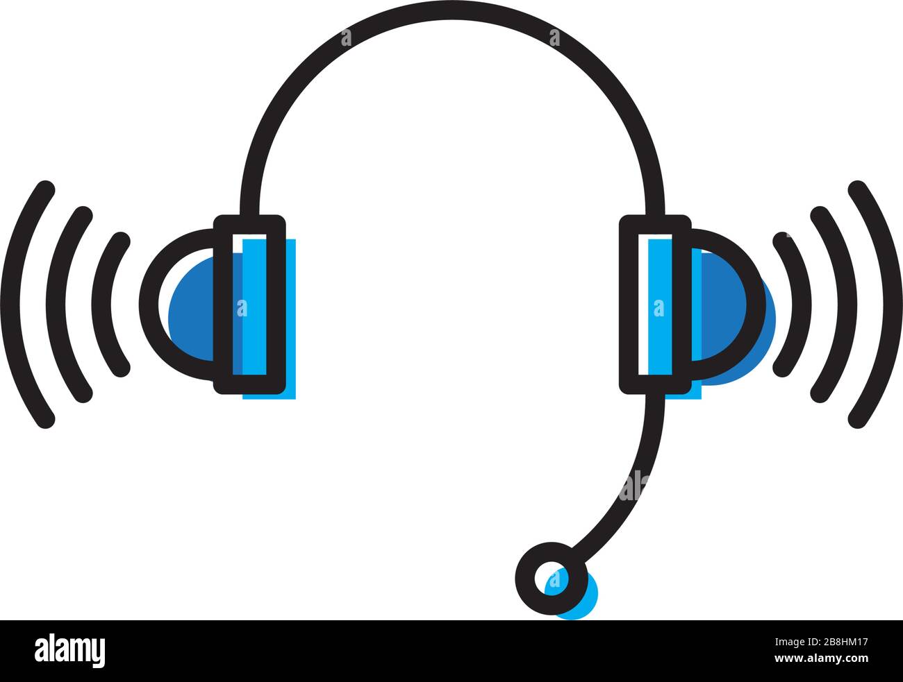 headset vector icon concept, isolated on white background Stock Vector ...