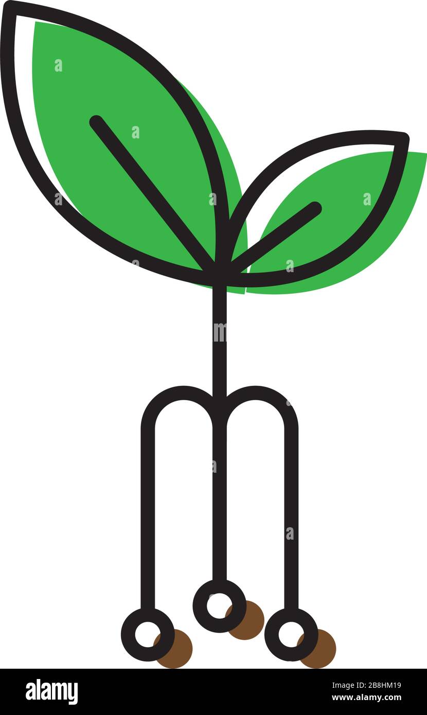Growing plants technology concept vector icon illustration design ...