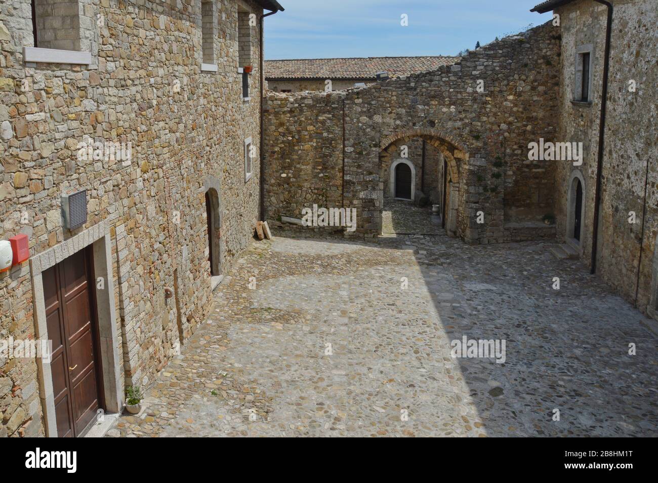 Image of the internal courtyard of the medieval castle of Bisaccia ...