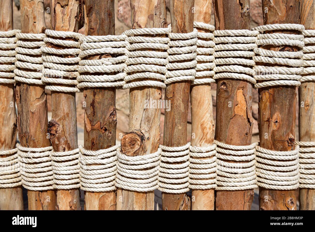 Bamboo fence rope tied hi-res stock photography and images - Alamy