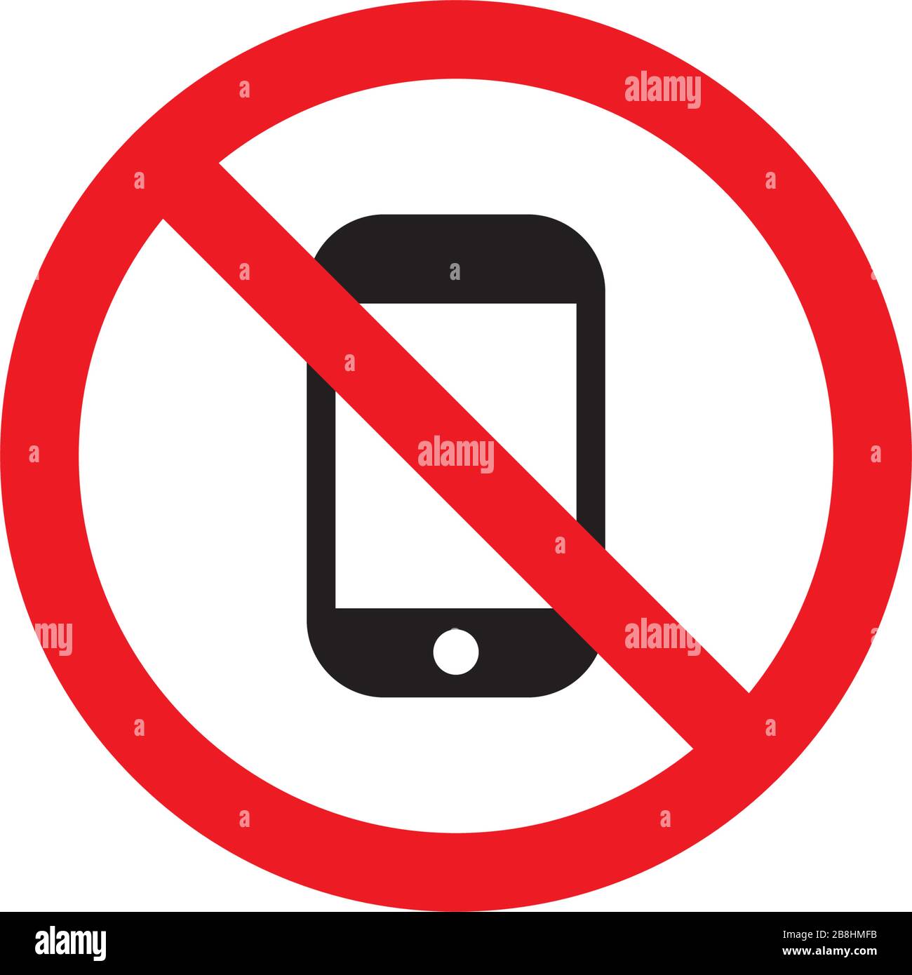 no phone, no cellphone vector icon sign, isolated on white background ...