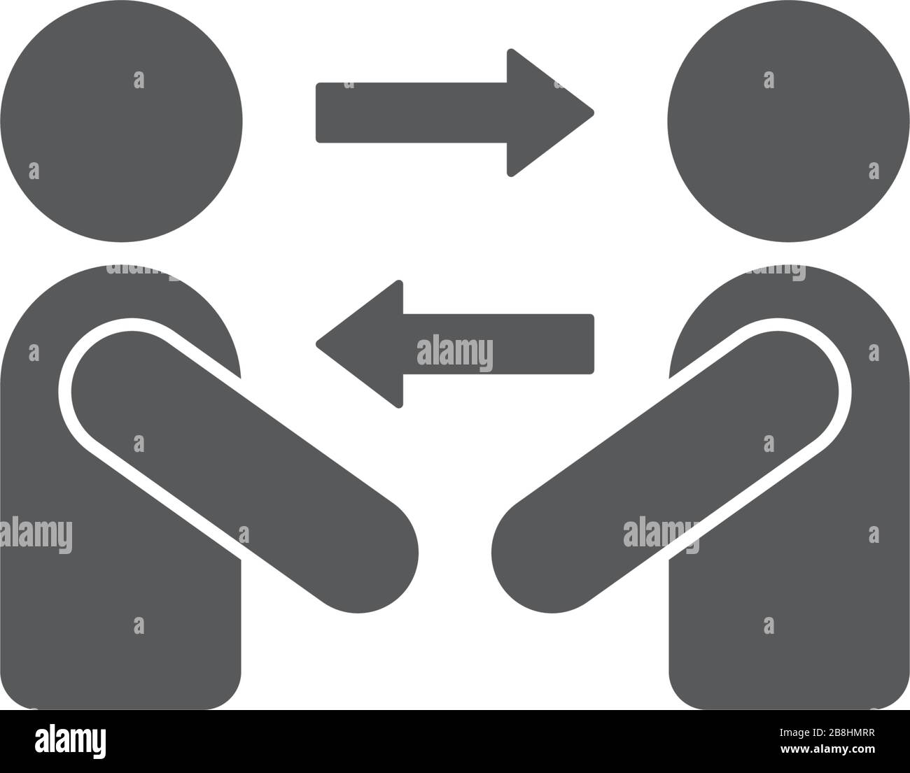persons exchange or switch persons vector icon concept, isolated on ...