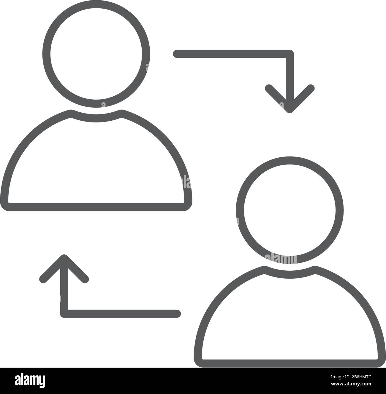 persons exchange or switch persons vector icon concept, isolated on ...