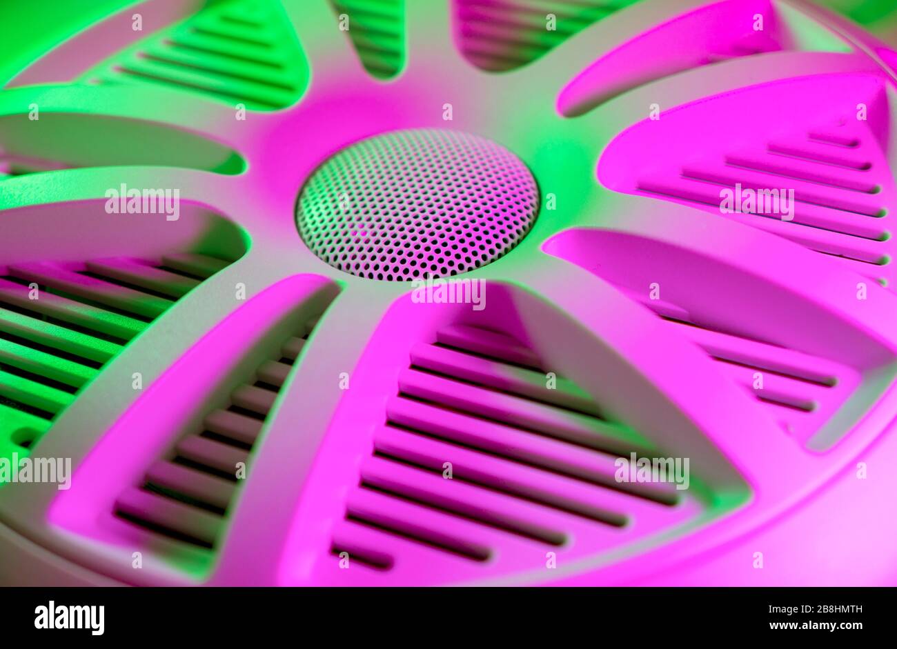 Colorful lights of car stereo and car speakers background. Car music ...