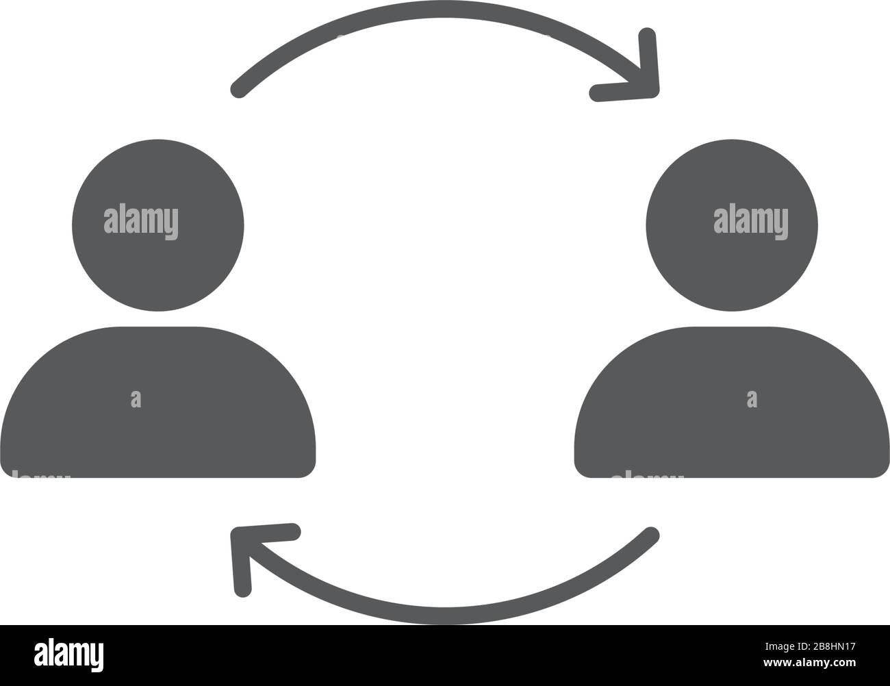 persons exchange or switch persons vector icon concept, isolated on ...