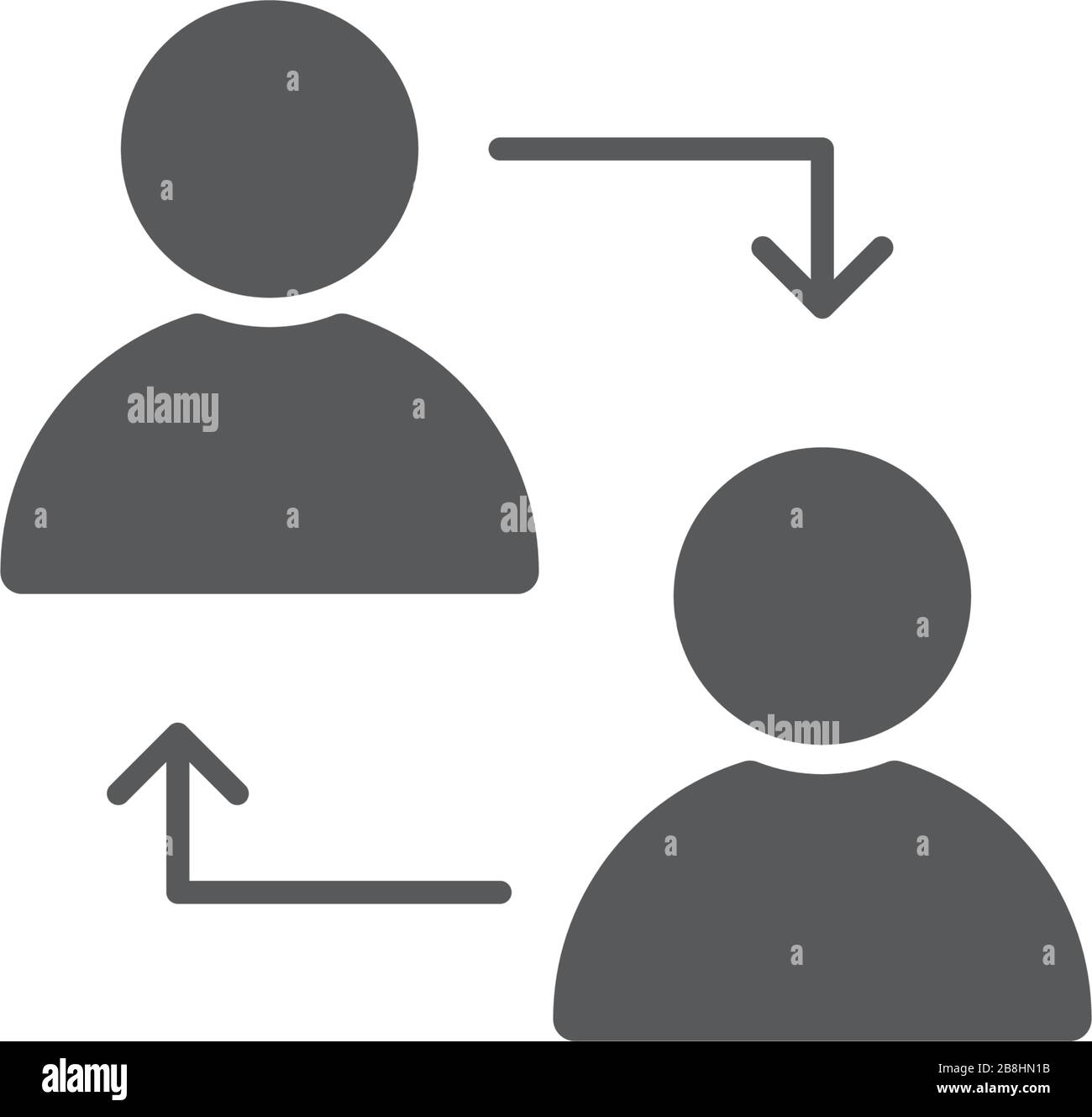 persons exchange or switch persons vector icon concept, isolated on ...