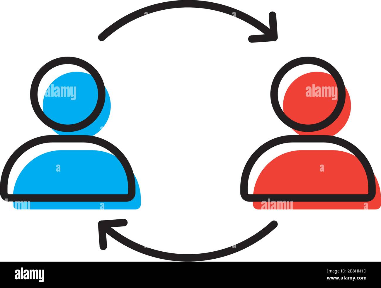 persons exchange or switch persons vector icon concept, isolated on ...
