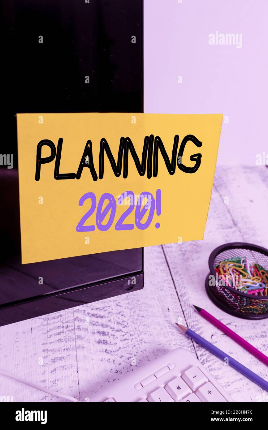 Text sign showing Planning 2020. Business photo text process of making ... Text sign showing Planning 2020. Business photo text process of making ...