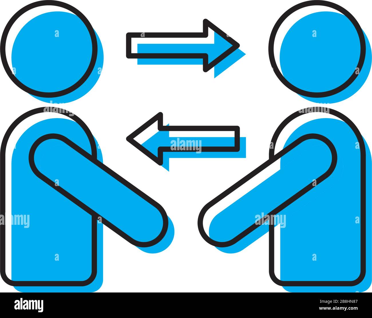 persons exchange or switch persons vector icon concept, isolated on ...