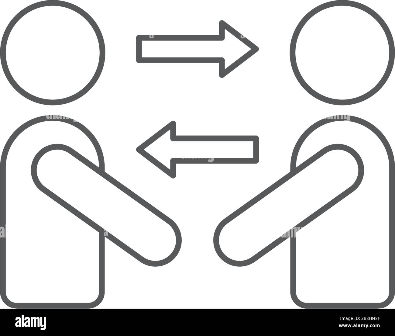 persons exchange or switch persons vector icon concept, isolated on ...