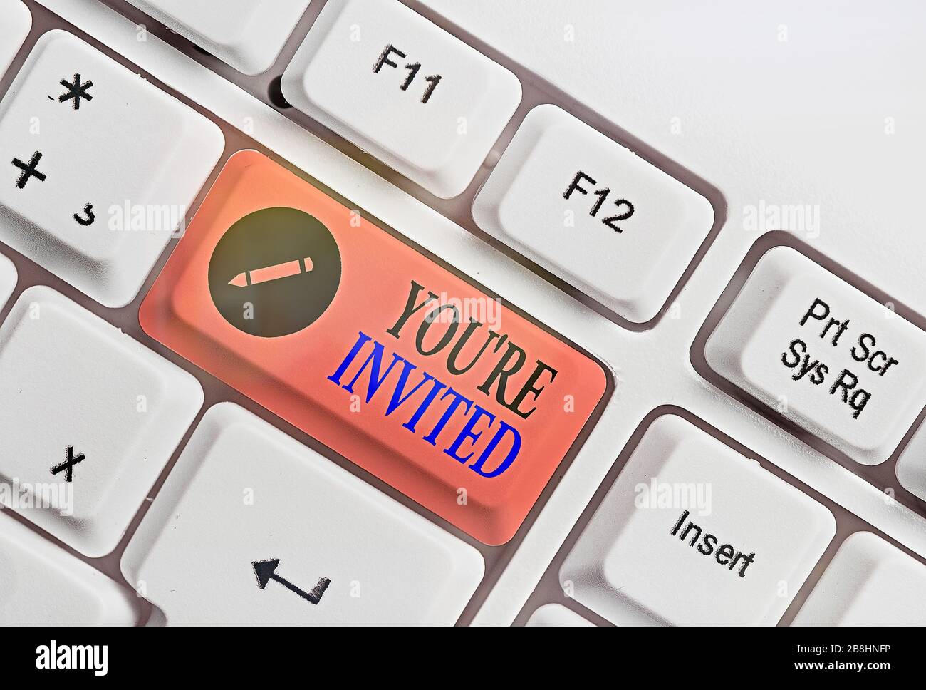 Conceptual hand writing showing You Re Invited. Concept meaning make a ...