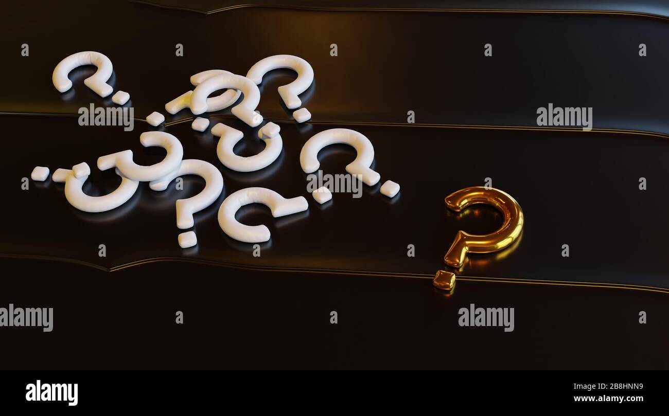 3d Render Gold Question Mark High Resolution Stock Photography and ...