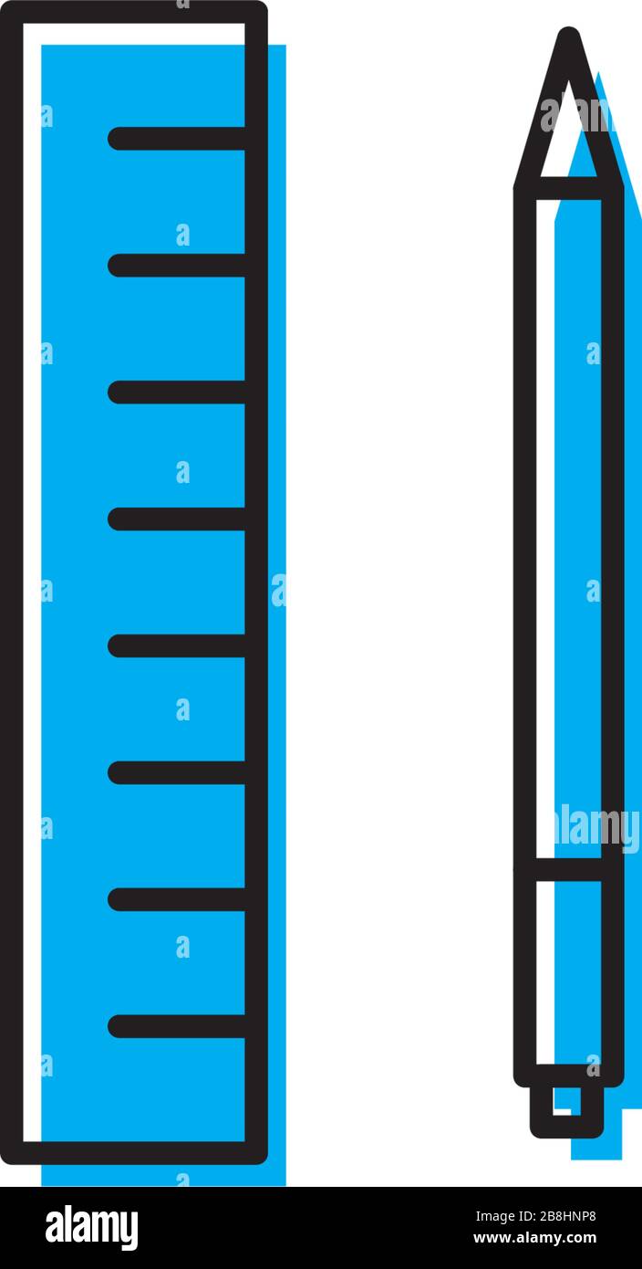 Ruler, Equipment, Instrument of Measurement vector icon, isolated on ...