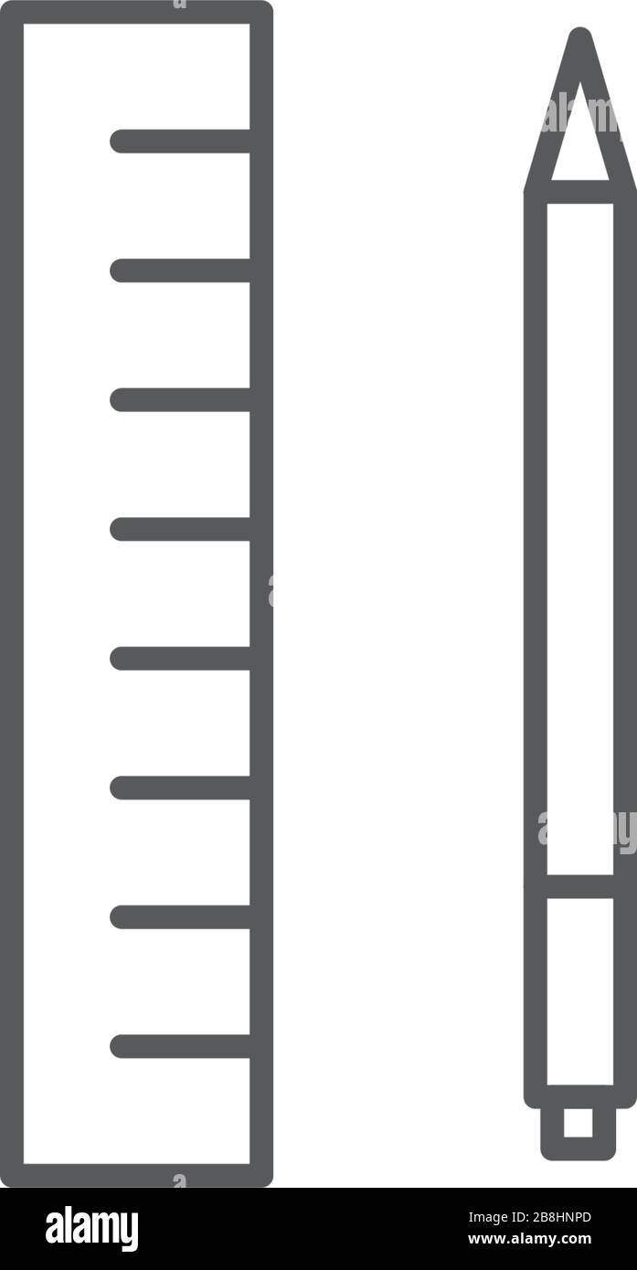 Ruler, Equipment, Instrument of Measurement vector icon, isolated on ...