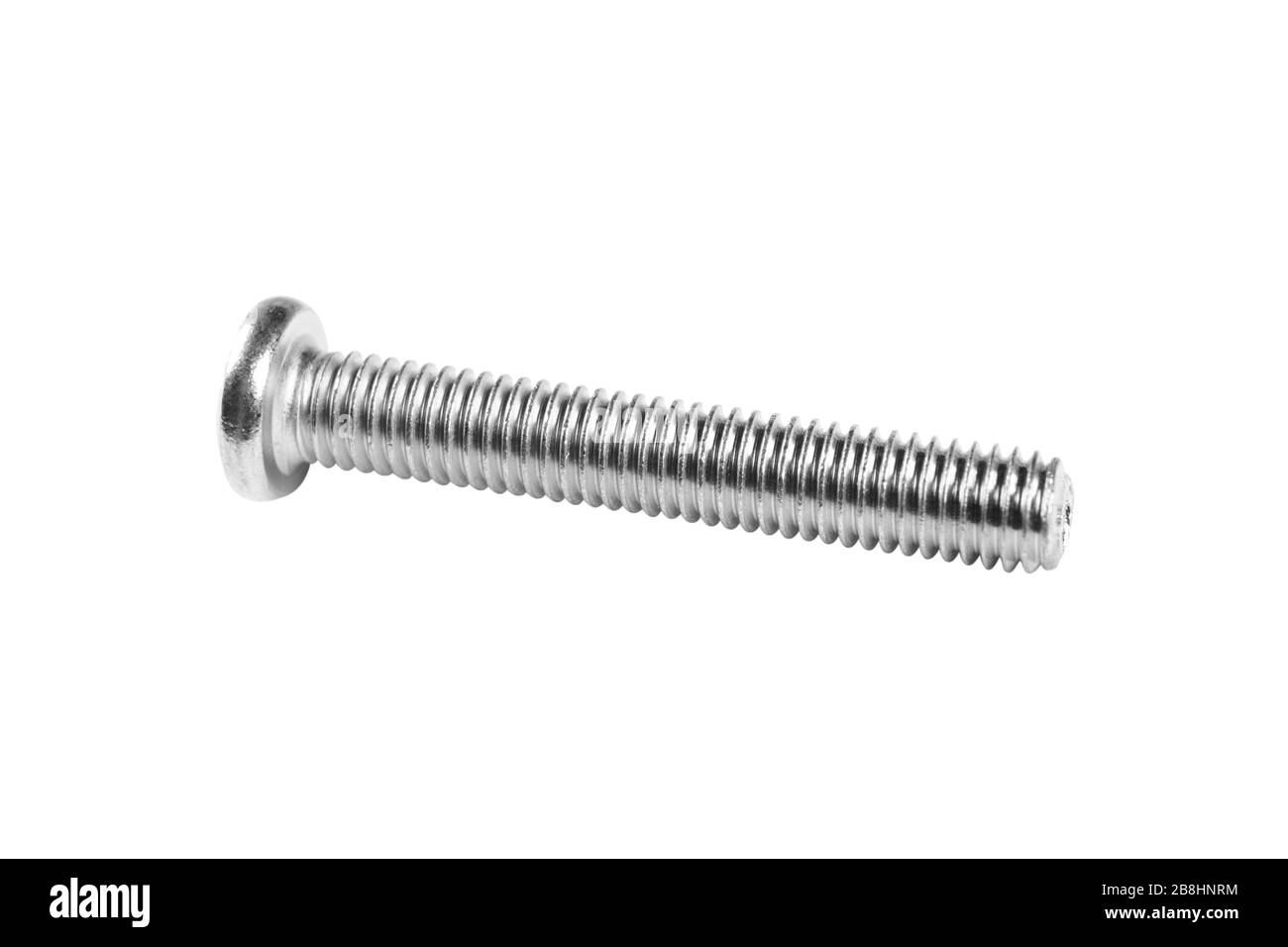 Metal bolt isolated on white background. Chromed screw bolt isolated ...
