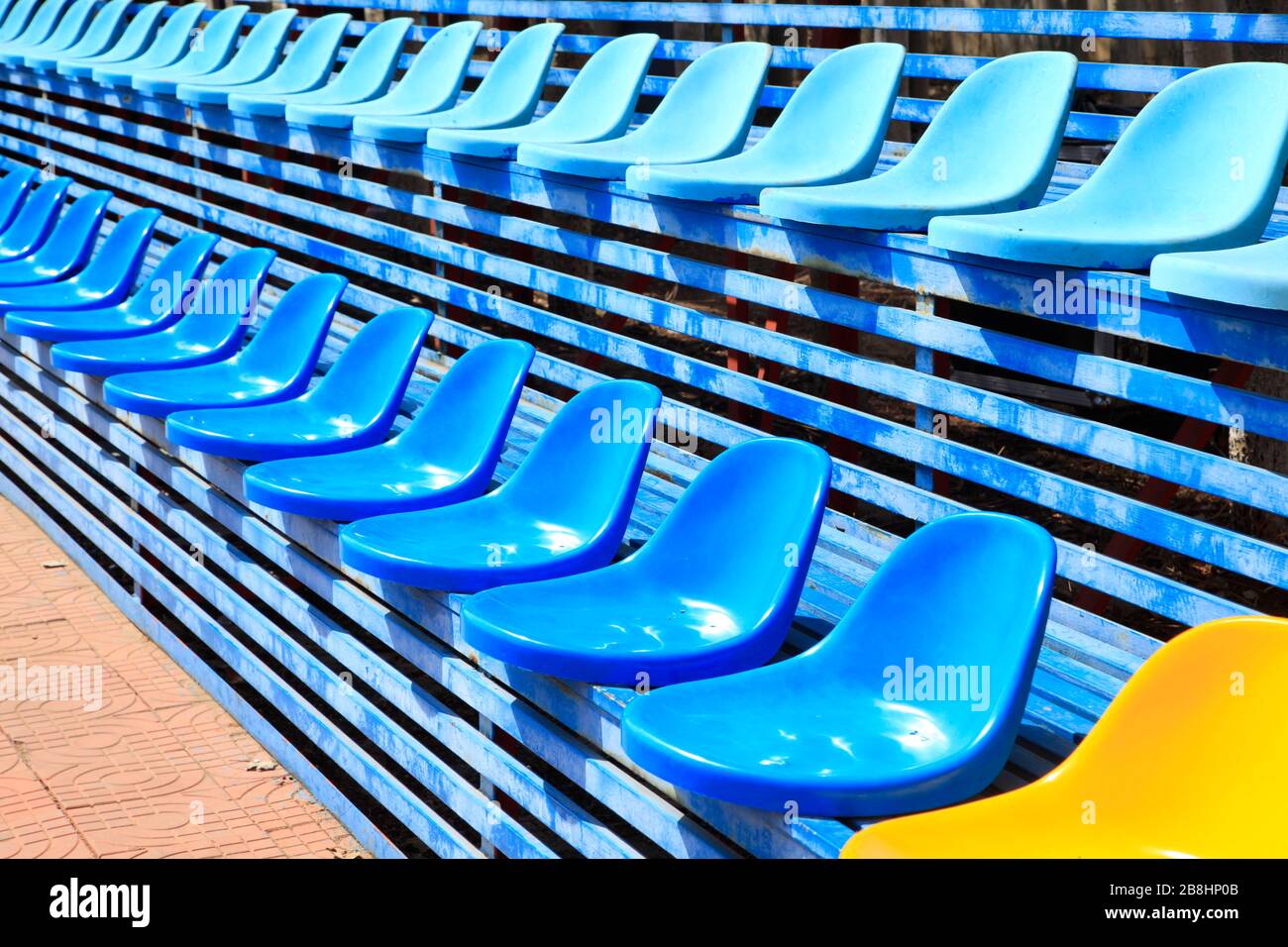 The stadium chairs, A close-up Stock Photo - Alamy